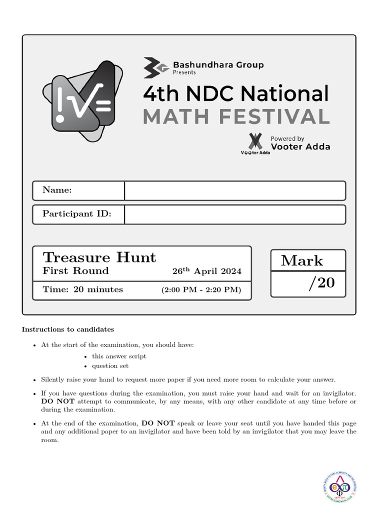 Treasure Hunt First Round | PDF
