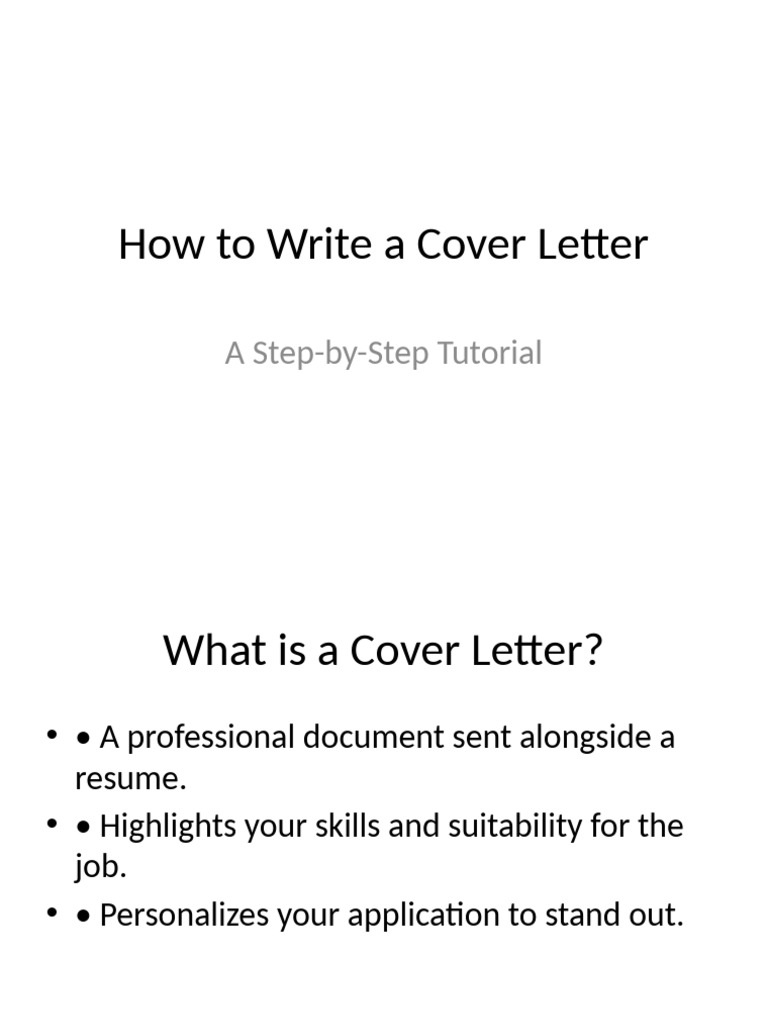 How To Write A Cover Letter Tutorial-1 | PDF | Human Communication