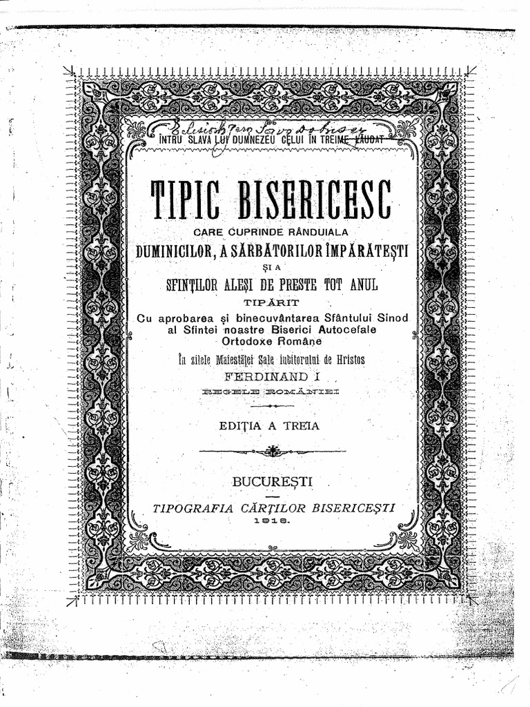 Tipic Bisericesc (Ed. 3, 1918) | PDF