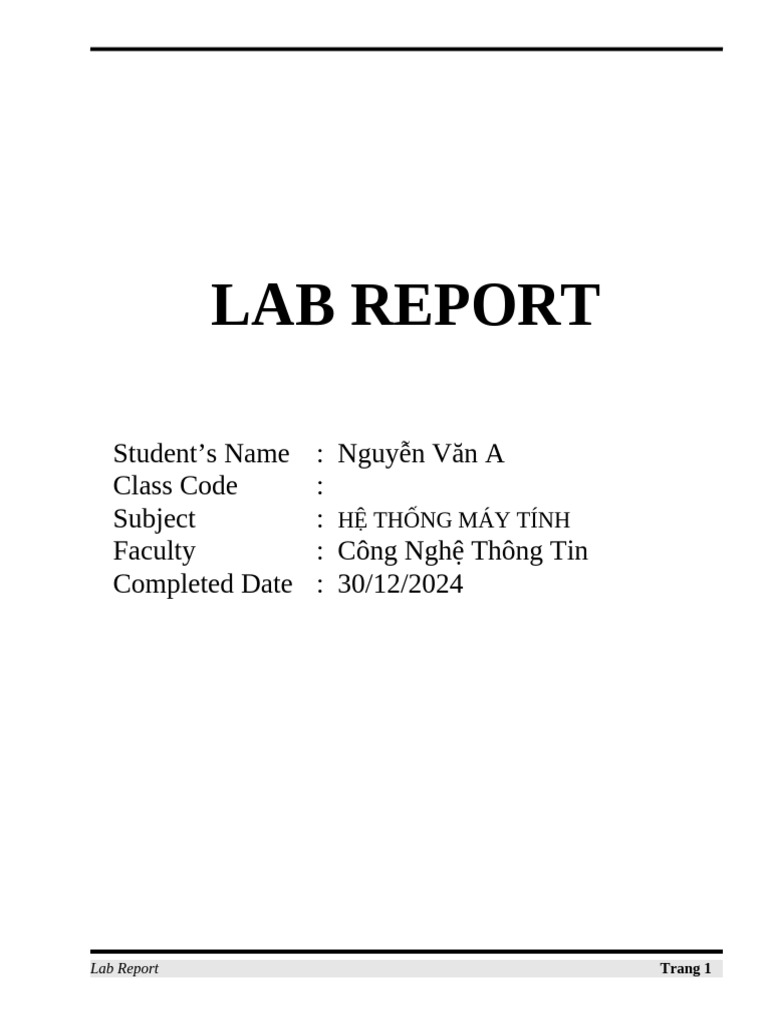 LAB REPORT - MSSV - HoTenSV | PDF