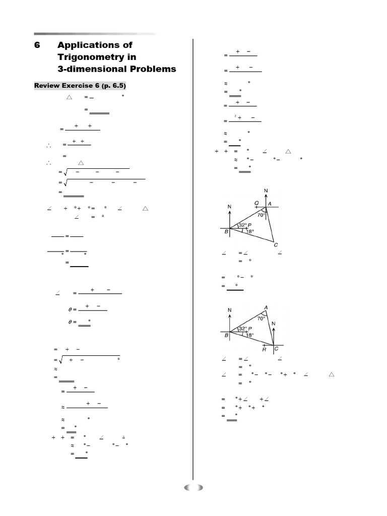 5A06 - Applications of Trigonometry in 3-Dimensional Problems | PDF | Trigonometry | Complex ...
