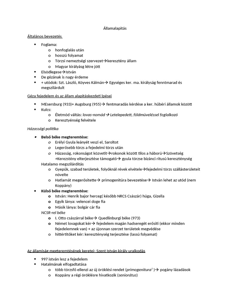 Államalapitás | PDF