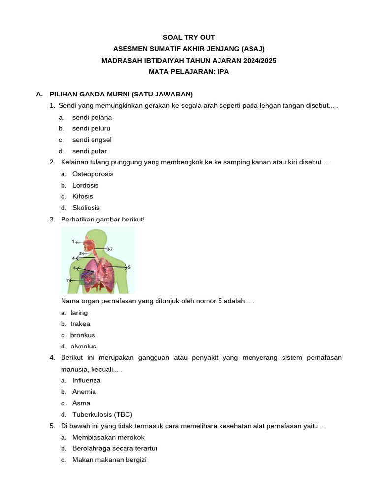 Soal TO ASAJ IPA 2025 | PDF