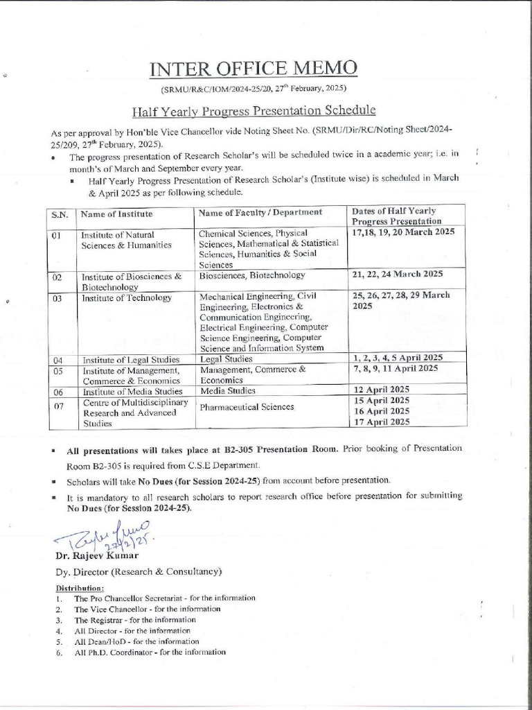 Half Yearly Progress Presentation Schedule (1) - Page-0001 | PDF