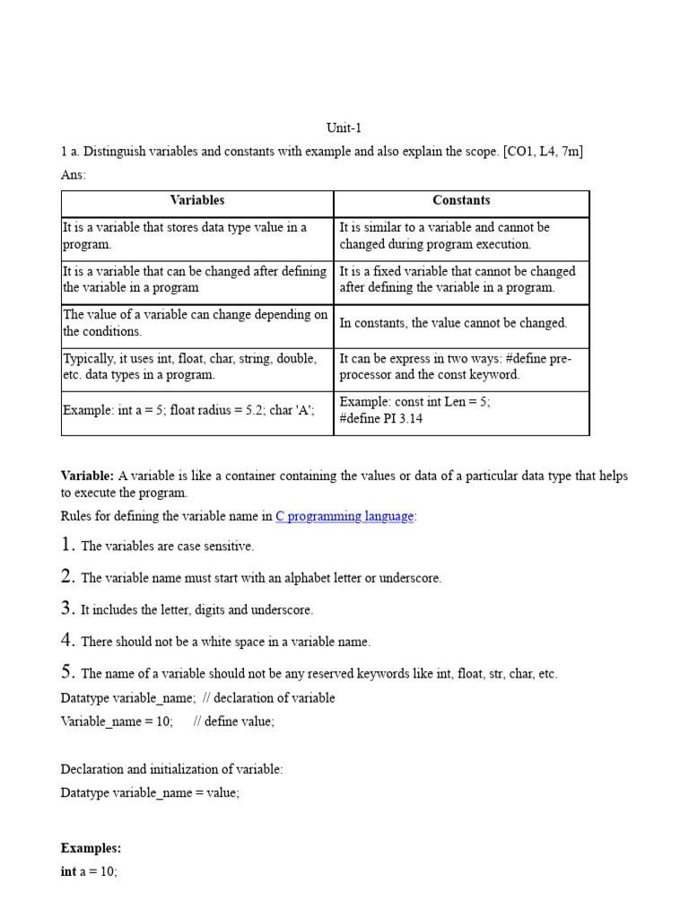 PPS COMPLETE NOTES | PDF | Data Type | Control Flow