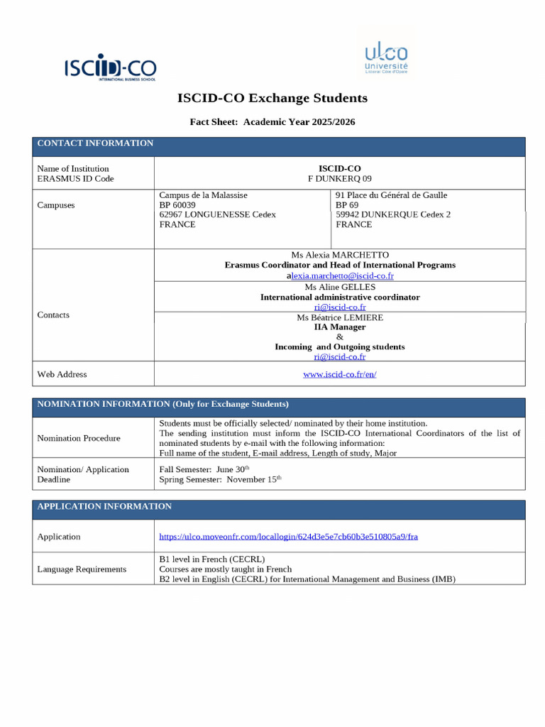 Iscid-Co Fact Sheet 2025-2026 | PDF