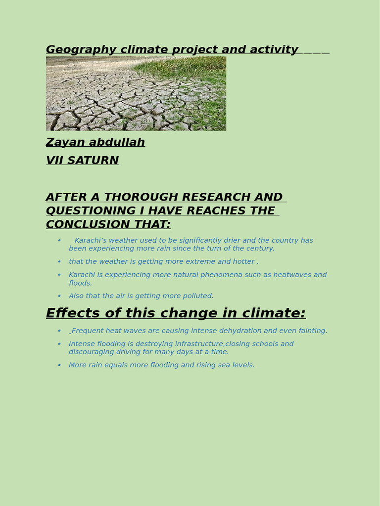 Zayan Abdullah Climate Change | PDF
