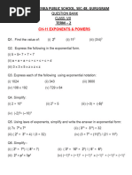 Exponents and Power Worksheet | PDF