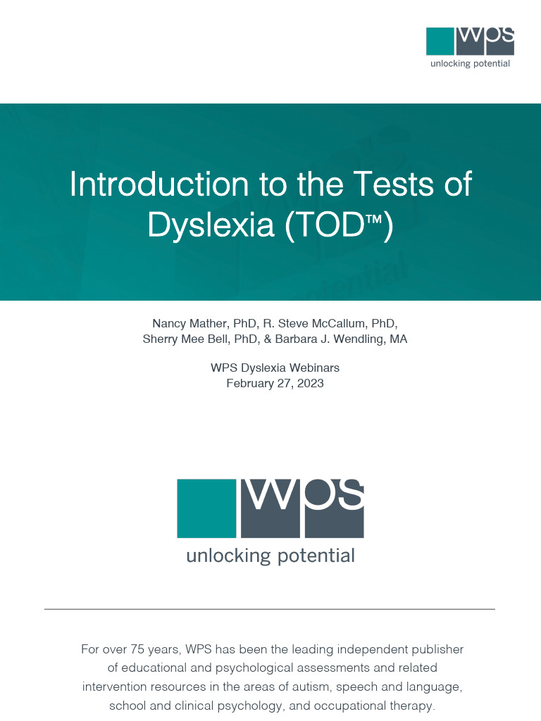 D0682 - TOD - Author - Webinar - 022823 - Final Draft - Links | PDF | Dyslexia | Phonics