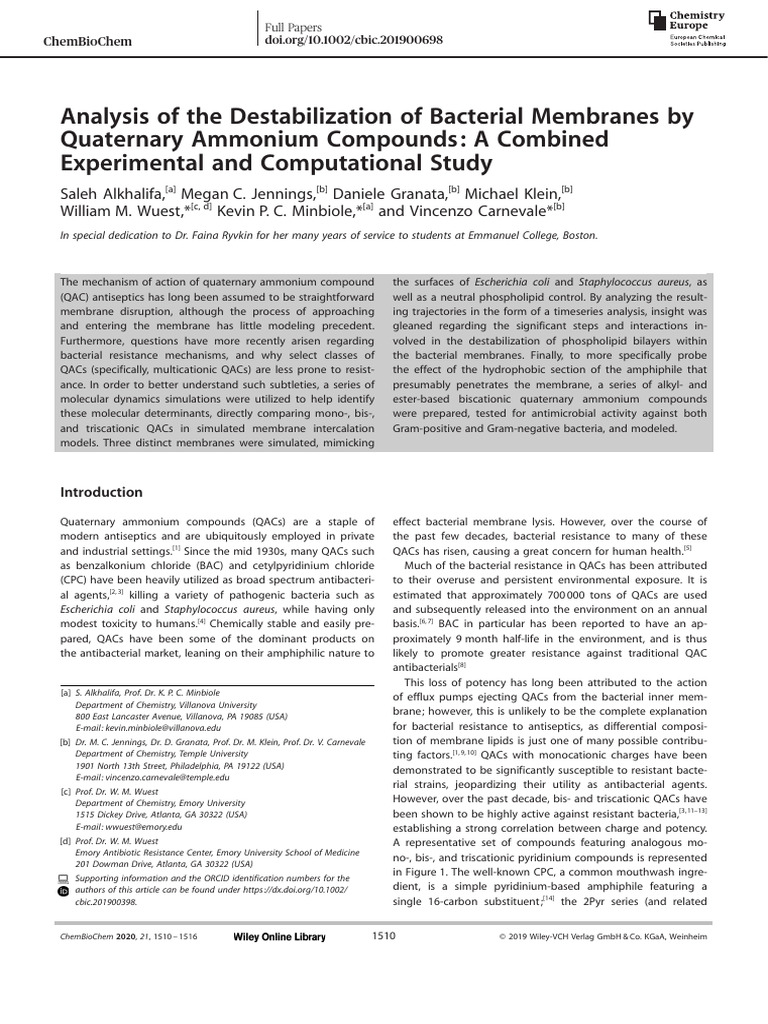 Analysis of The Destabilization of Bacterial Membr | PDF | Cell ...