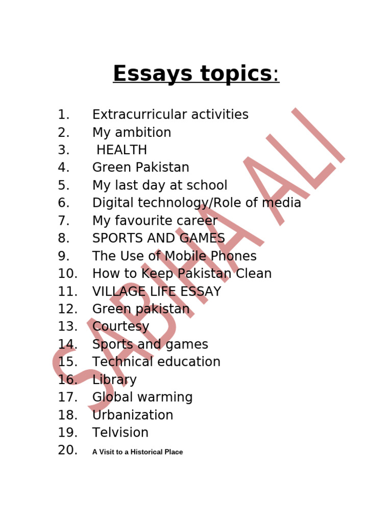 Popular English Essay Topics | PDF | Climate Change | Waste