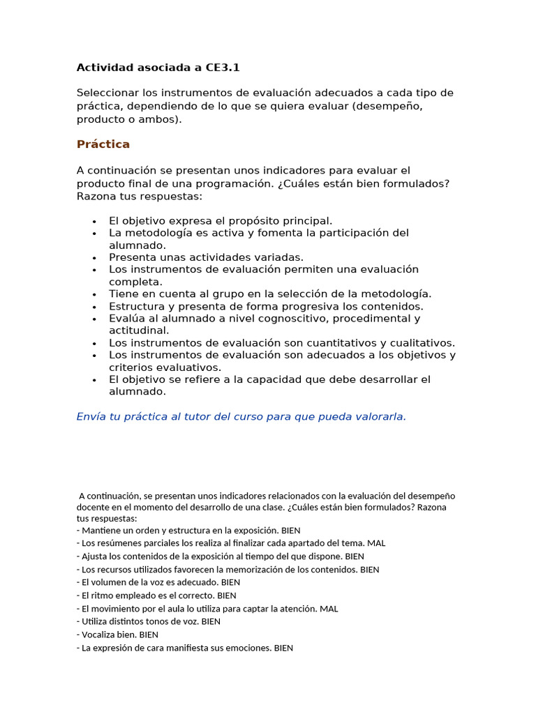 Actividad Asociada A CE3.1.1 | PDF