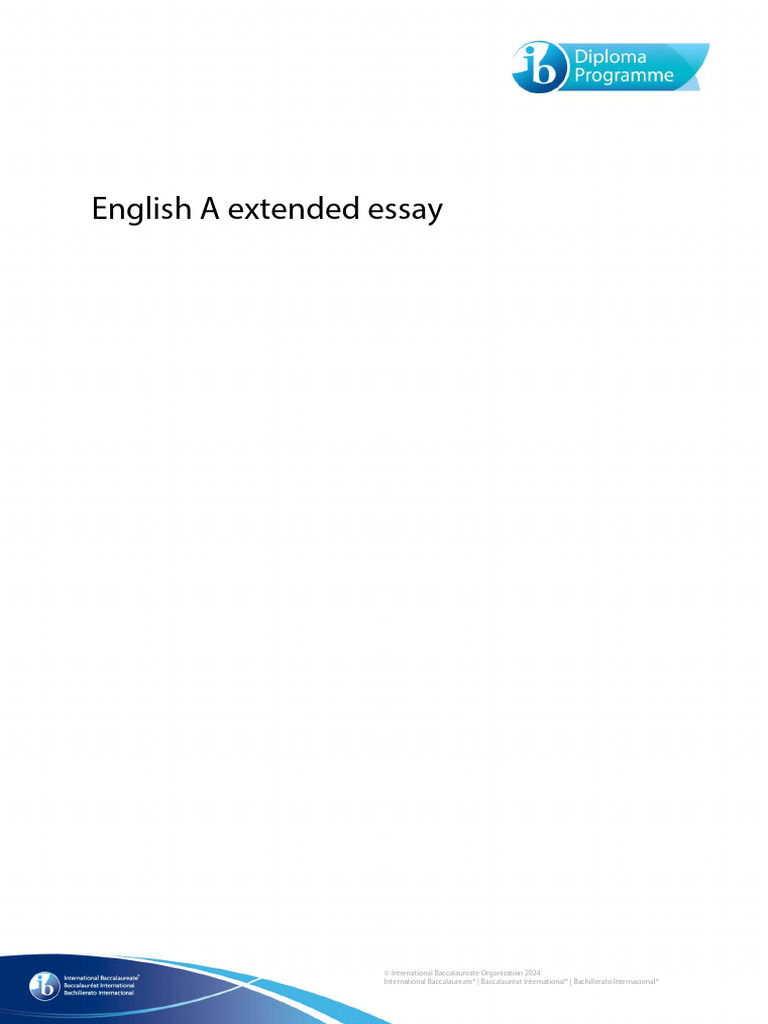 Extended Essay Eng A EE Report 2024 | PDF | Essays | Citation