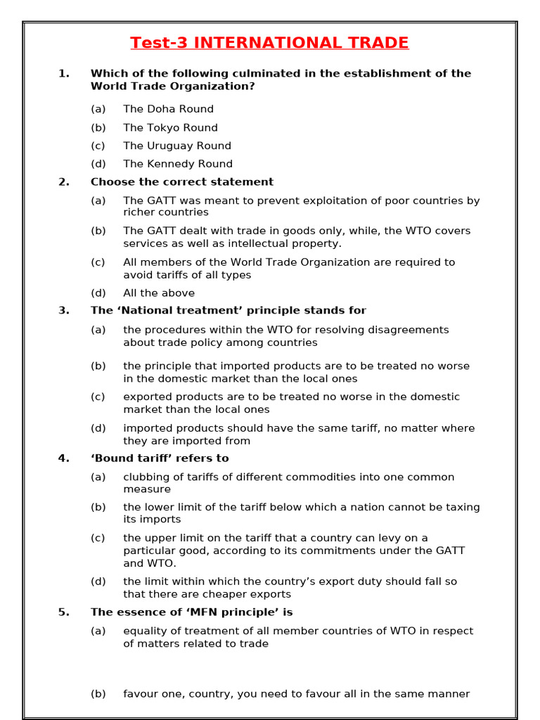 WTO vs GATT: Key Differences and Issues | PDF | World Trade ...