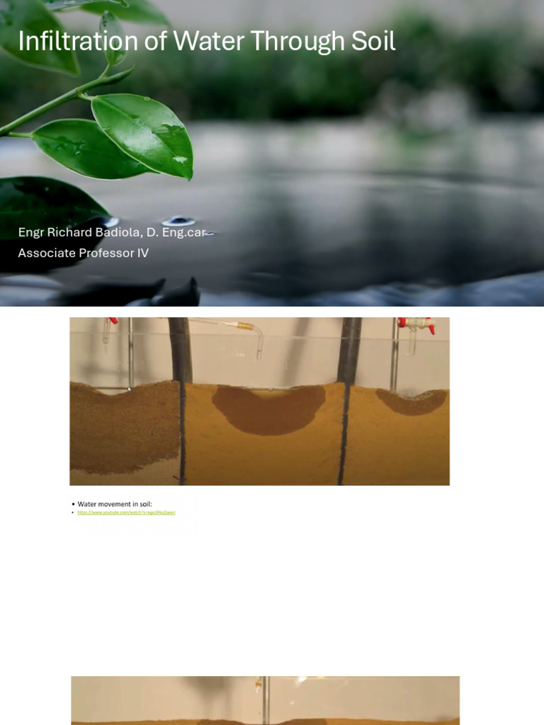V.Infiltration of Water Through Soil | PDF