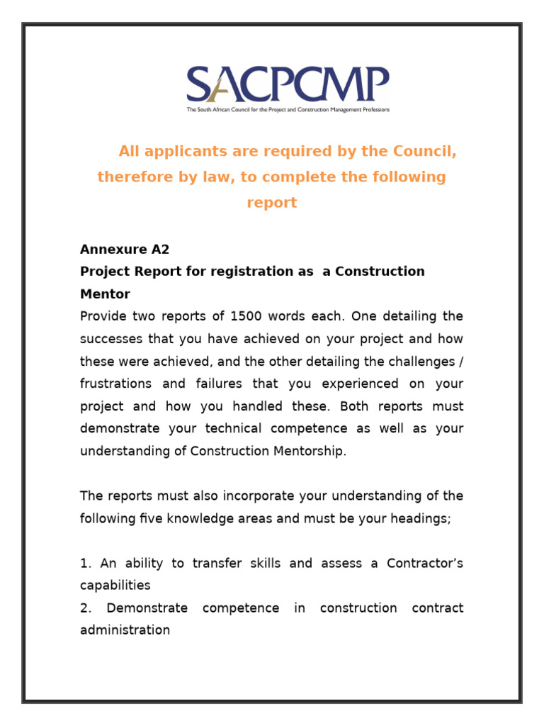 Annexure A2 Report Format CMentor | PDF