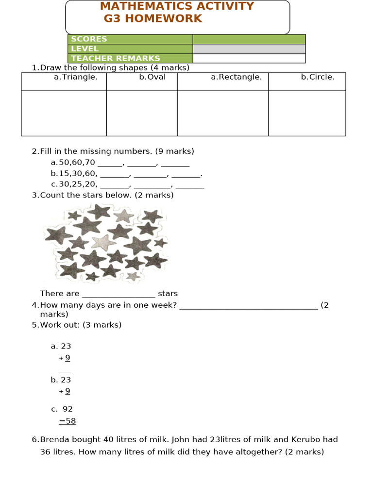 Grade 3 Mathematics Homework Activities | PDF | Euclidean Geometry ...