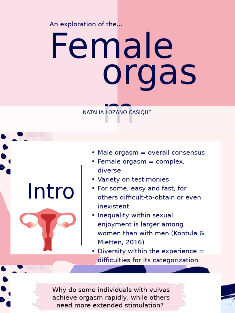 Presentation Natalia Lozano - Female Orgasm | PDF | Orgasm | Sexual Arousal