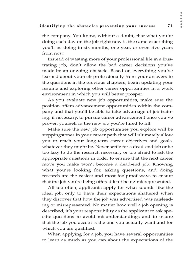 Overcoming Career Obstacles for Success | PDF