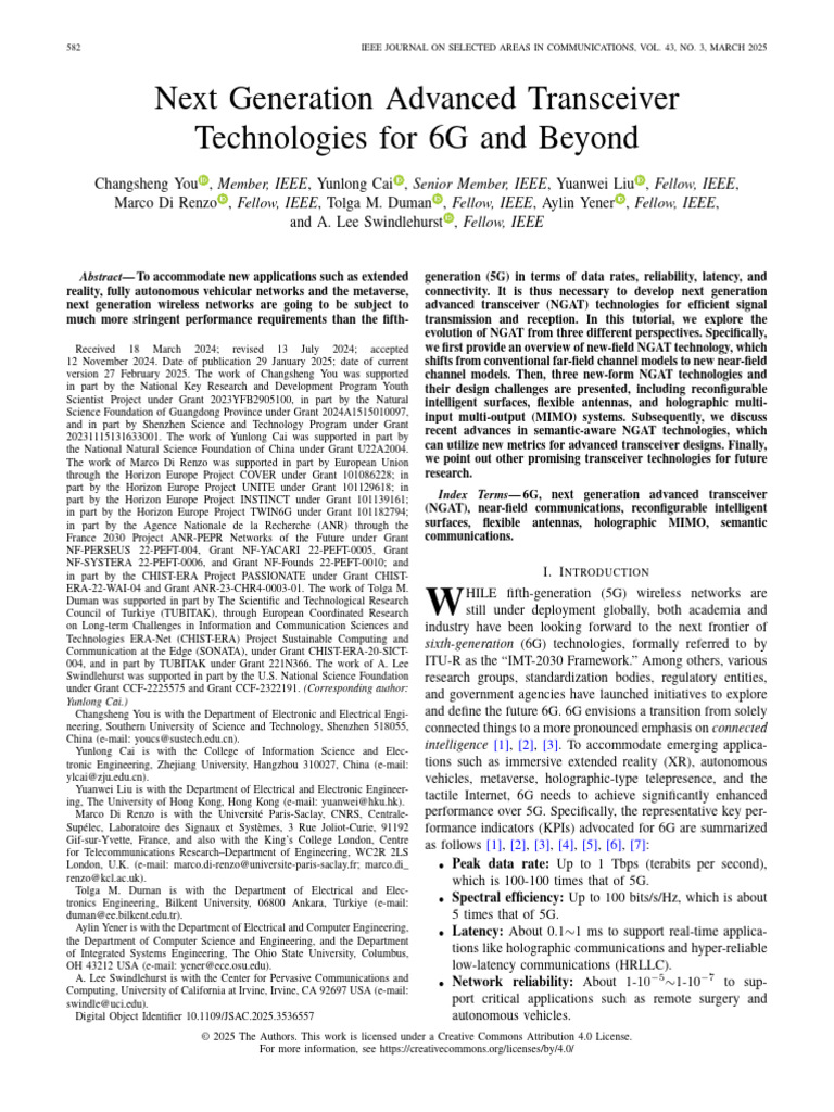 Next Generation Advanced Transceiver Technologies For 6G and Beyond ...