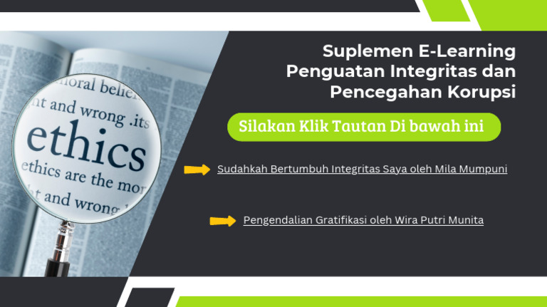 Suplemen E-Learning Penguatan Integritas Dan Pencegahan Korupsi | PDF