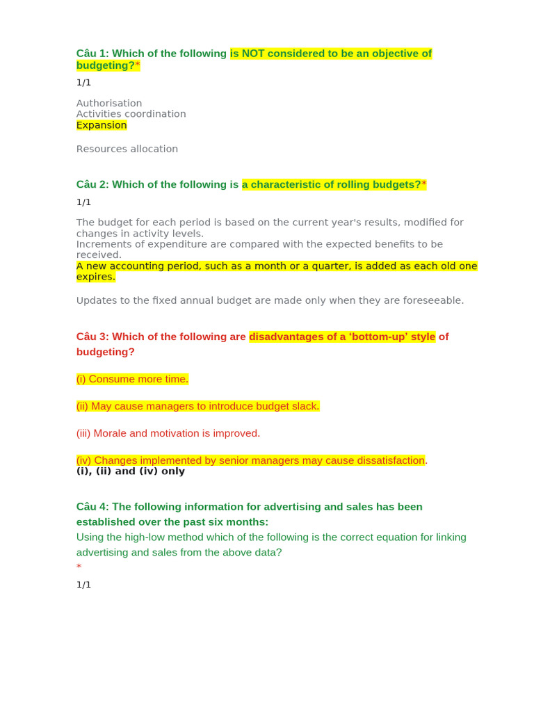 ans MIDTERM 2 bài ktra số 3 | PDF | Profit (Economics) | Prices