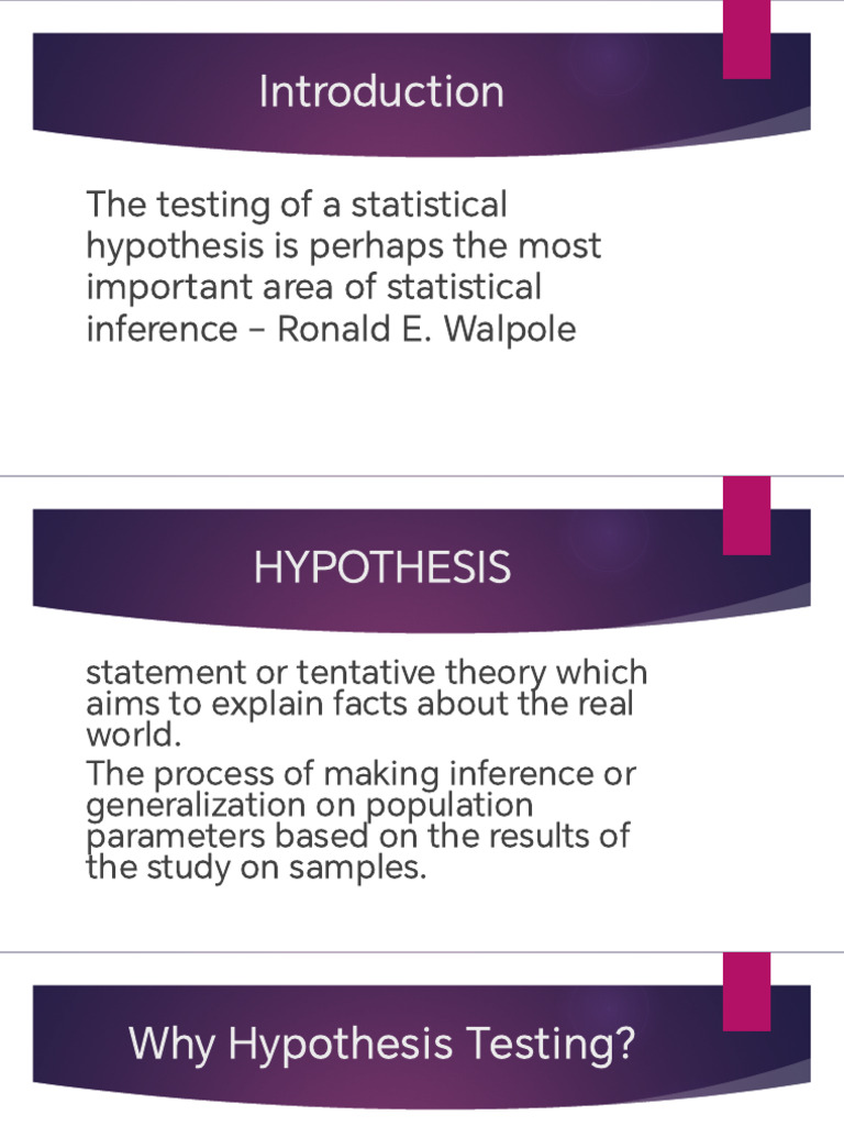 Lecture 6 Hypothesis Testing and z Test | PDF | Hypothesis | Null ...