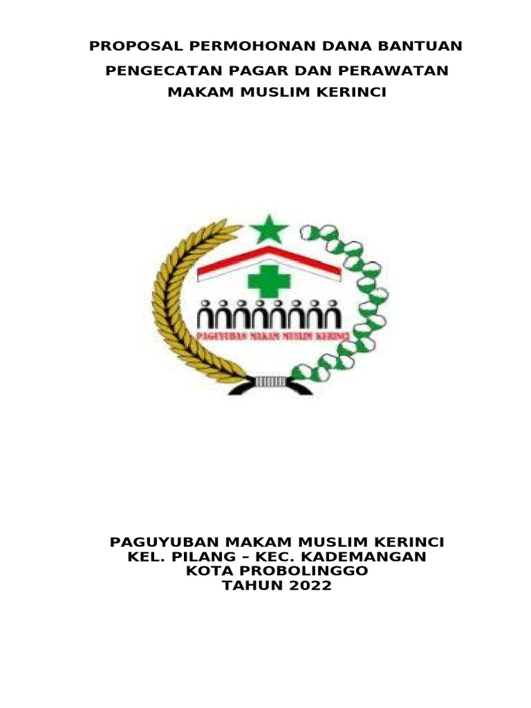 Proposal Permohonan Dana CAT Makam | PDF