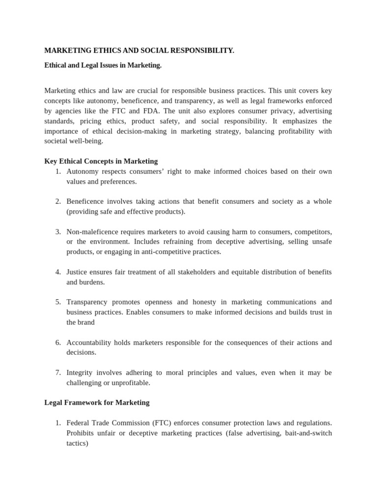 Marketing Ethics and Social Responsibility | PDF | False Advertising ...