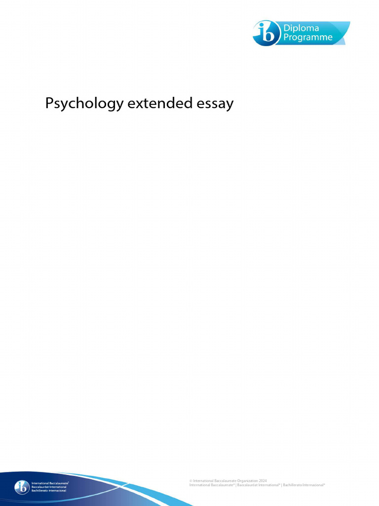 Psychology EE Report 2024 | PDF | Essays | Evaluation