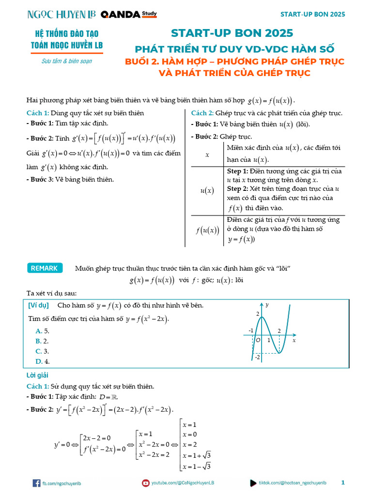 -Ngọc Huyền LB- Phát Triển Tư Duy VD-VDC Hàm Số Buổi 2. Hàm Hợp - Phương Pháp Ghép Trục Và Phát ...