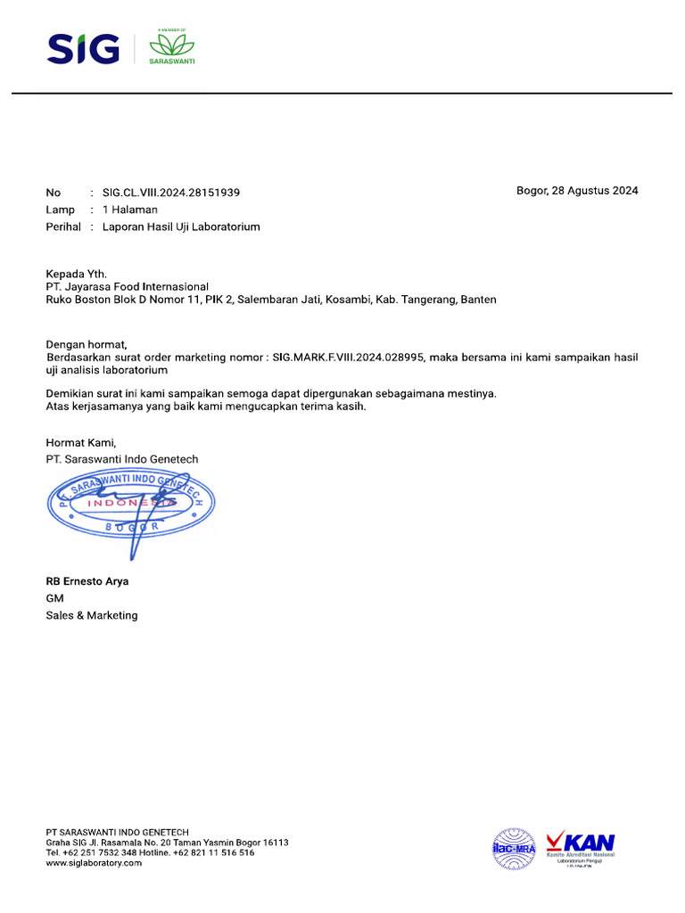 Hasil Lab Approx Logam Kulit Pie | PDF