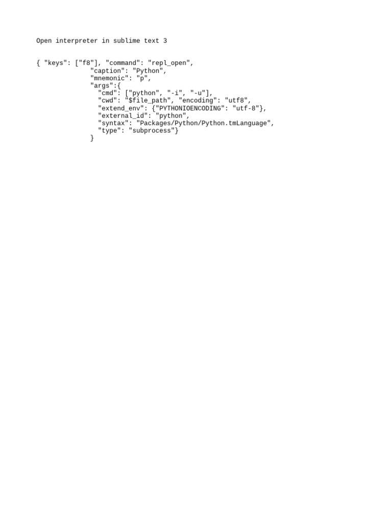 Sublime Interpreter Setup | PDF