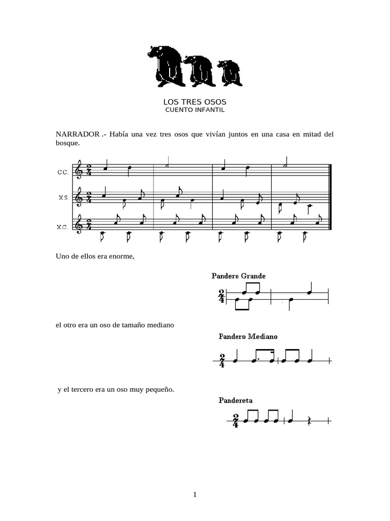 Cuento - Los Tres Osos | PDF | Osos