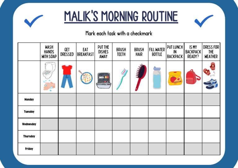 Morning Routine Worksheet | PDF