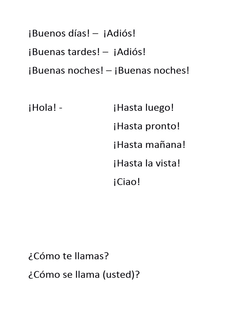Frases Básicas en Español para Conversar | PDF