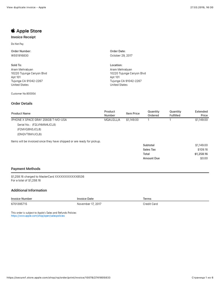Apple Invoice Receipt Details | PDF | Receipt | Invoice