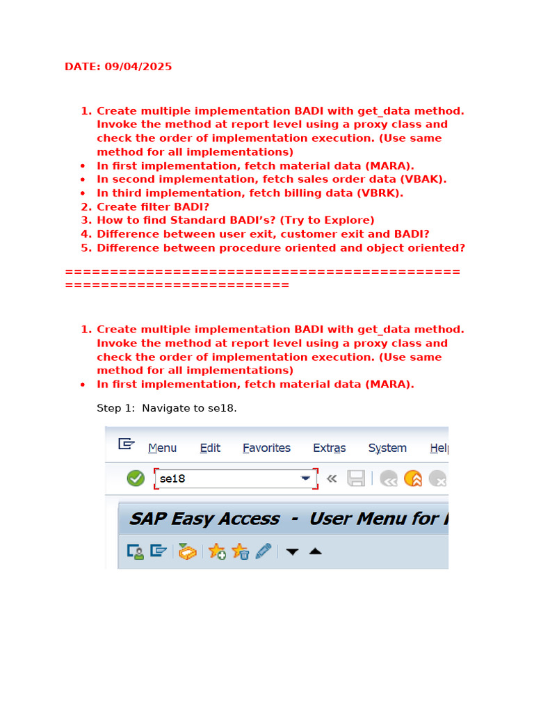 Classic BAdI (09-04-2025) | PDF | Method (Computer Programming) | Class (Computer Programming)