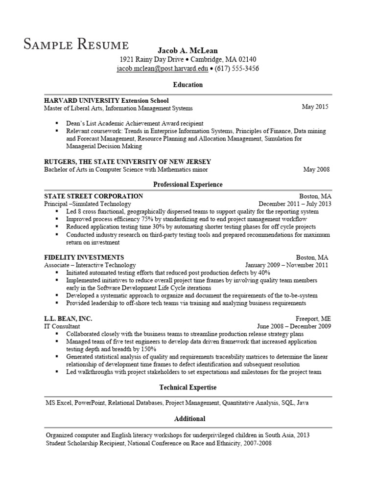 Template CV Harvard 1740081178 | PDF | Project Management | Statistics