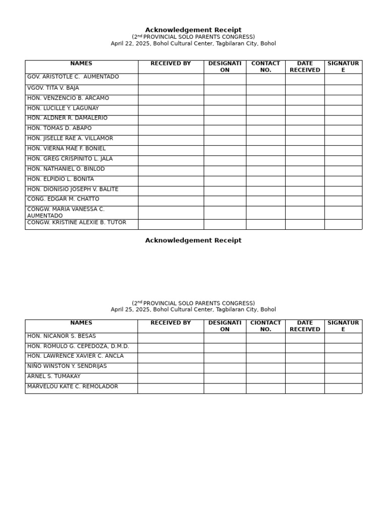 Acknowledgement Receipt Re Program Invitation | PDF