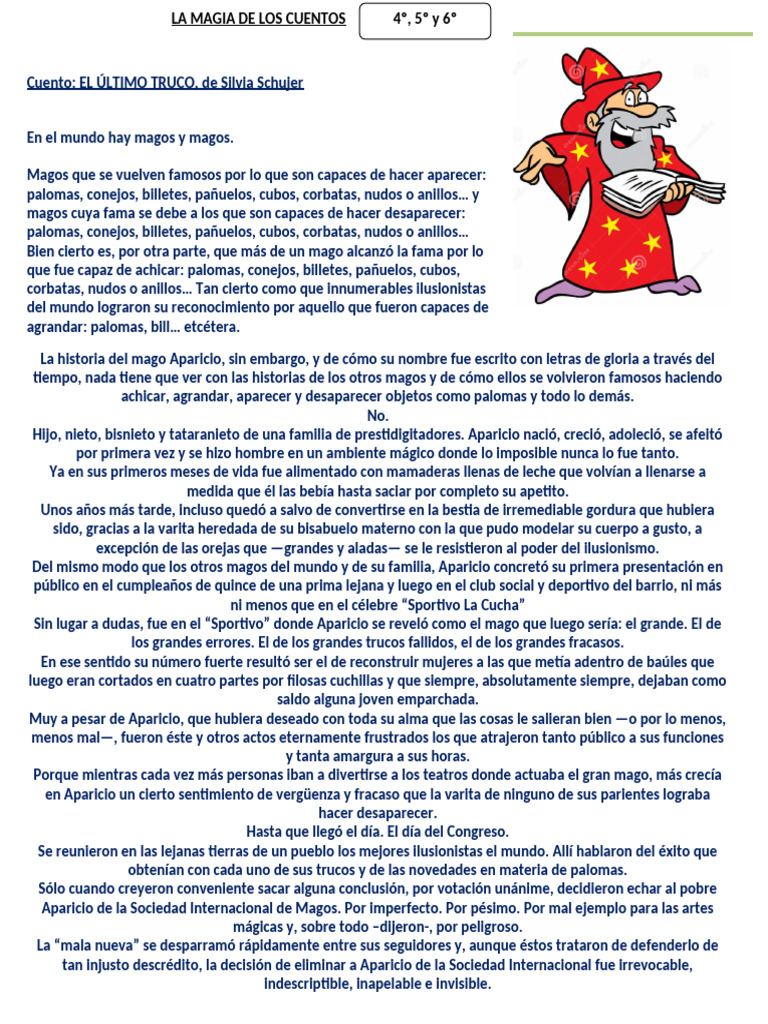 La Magia de Los Cuentos - Actividades | PDF | Magia (Ilusion ...