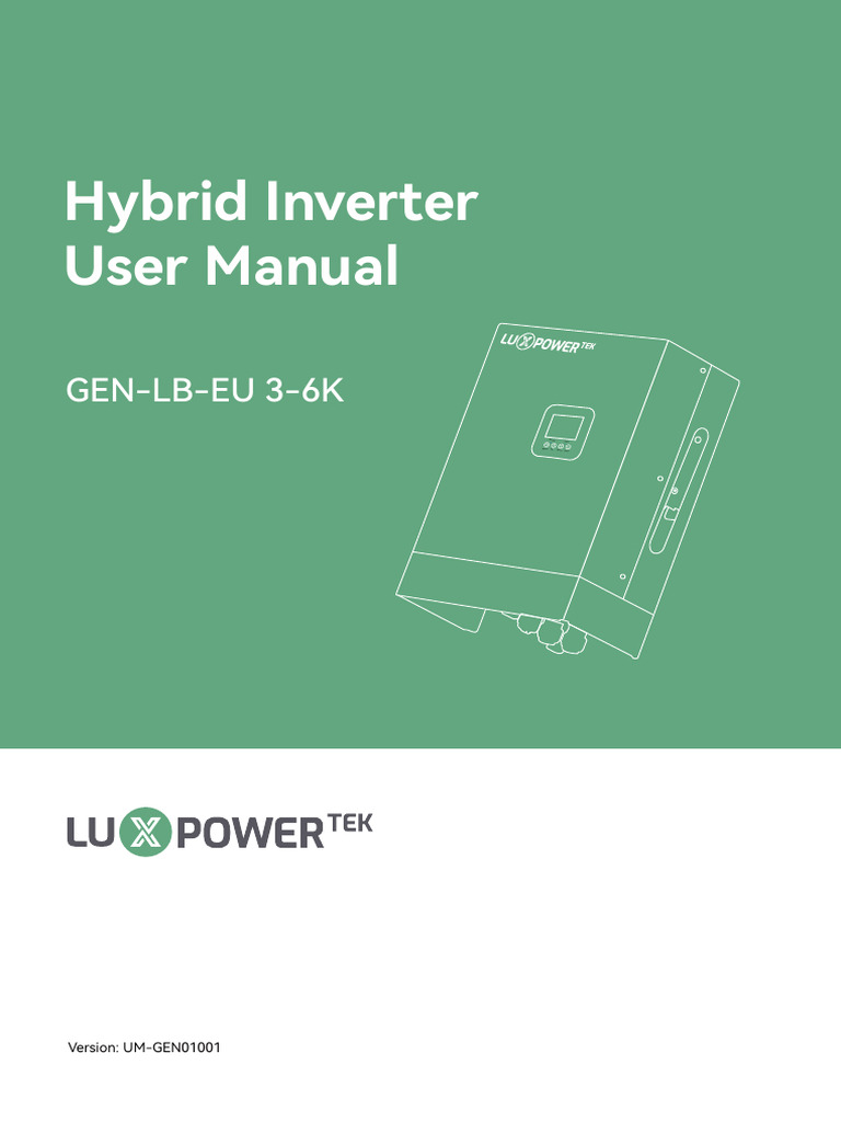 Hybrid Inverter User Manual 3-6K | PDF | Power Inverter | Photovoltaics
