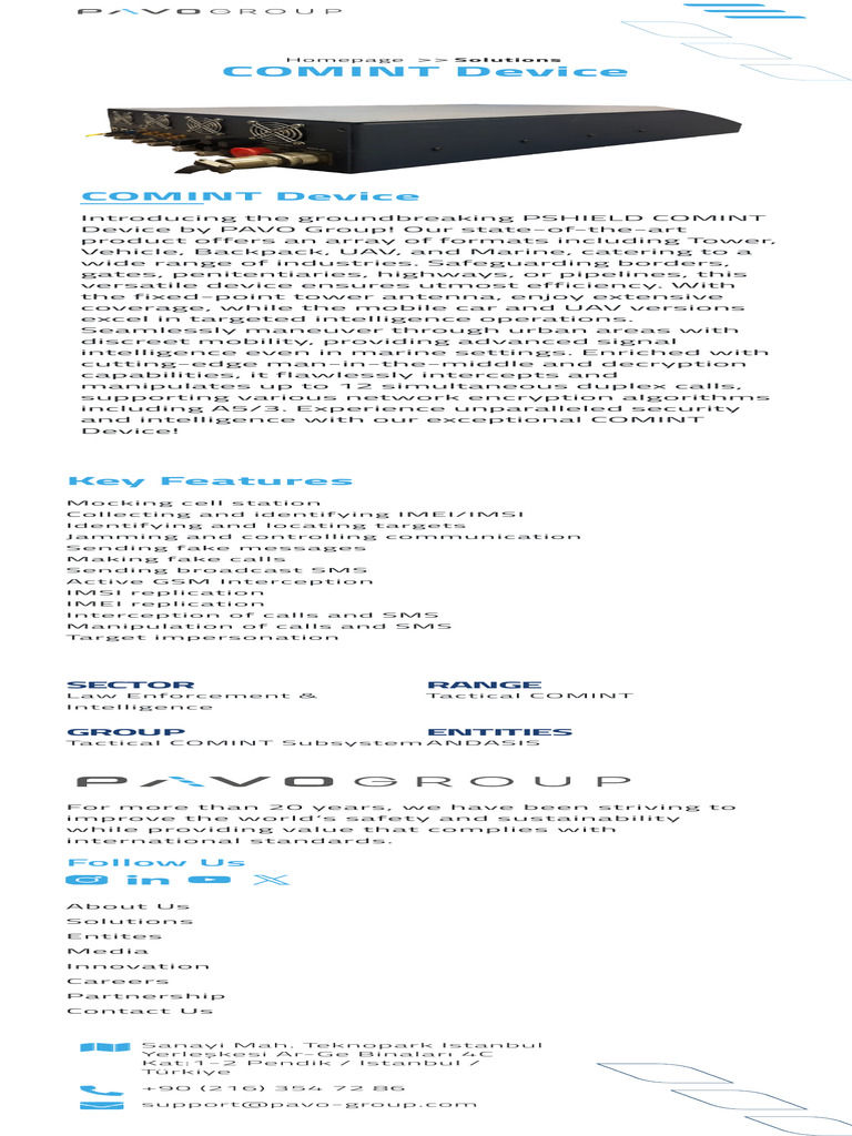 COMINT Device Pavo Group | PDF