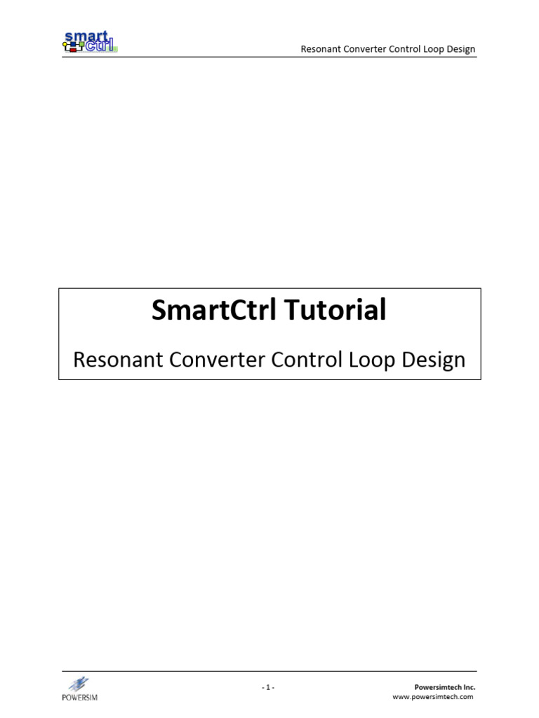 PSIM SmartCtrl Tutorial Resonant Converter Control Loop Design | PDF | Resonance | Power Electronics