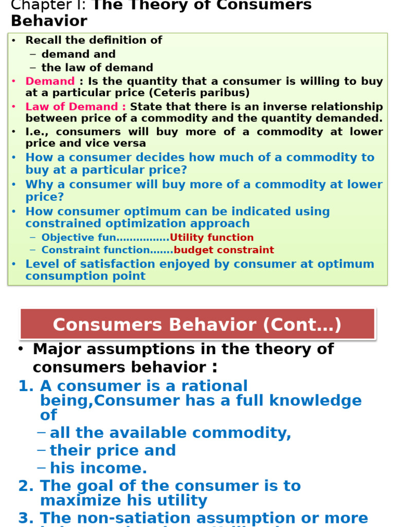 Consumer Behavior Theory Overview | PDF | Demand | Elasticity (Economics)