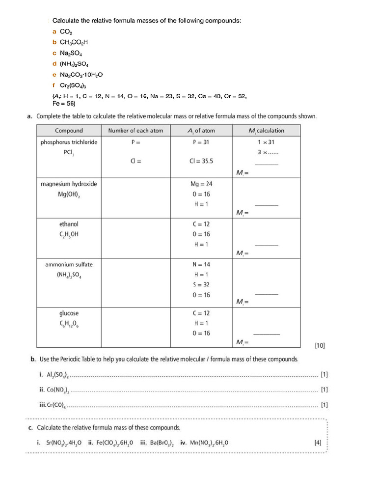IGCSE Chem Calculation | PDF