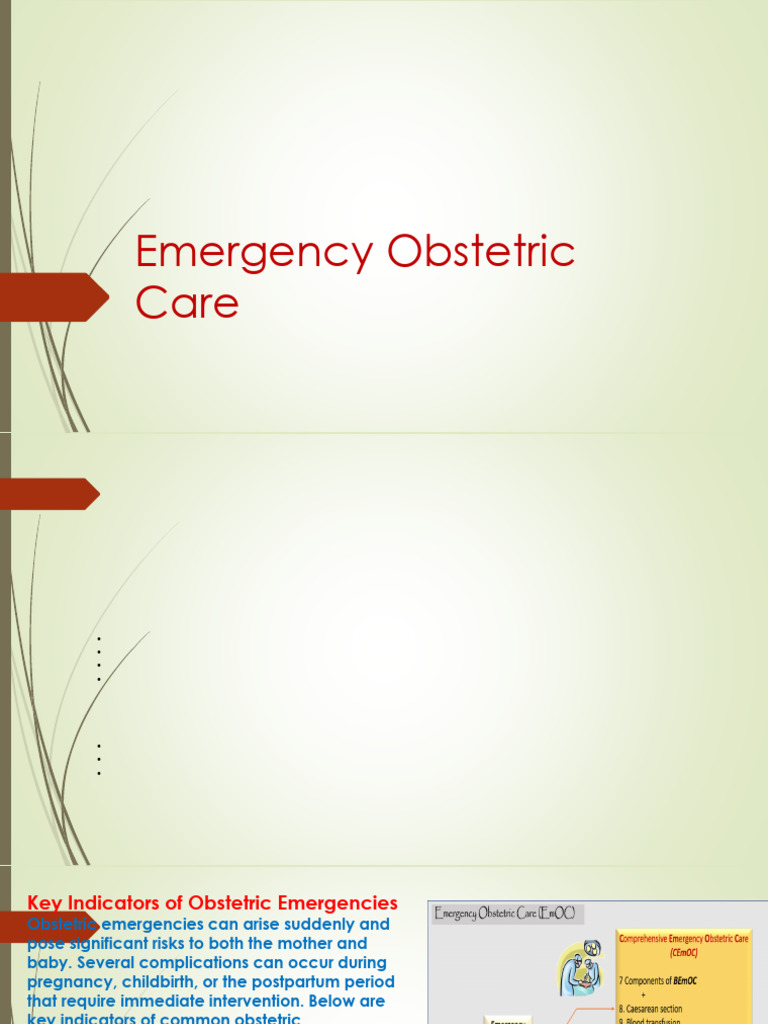 Emergency Obstetric Care | PDF | Childbirth | Pregnancy