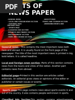 Parts of a Newspaper Explained | PDF | Newspapers | News