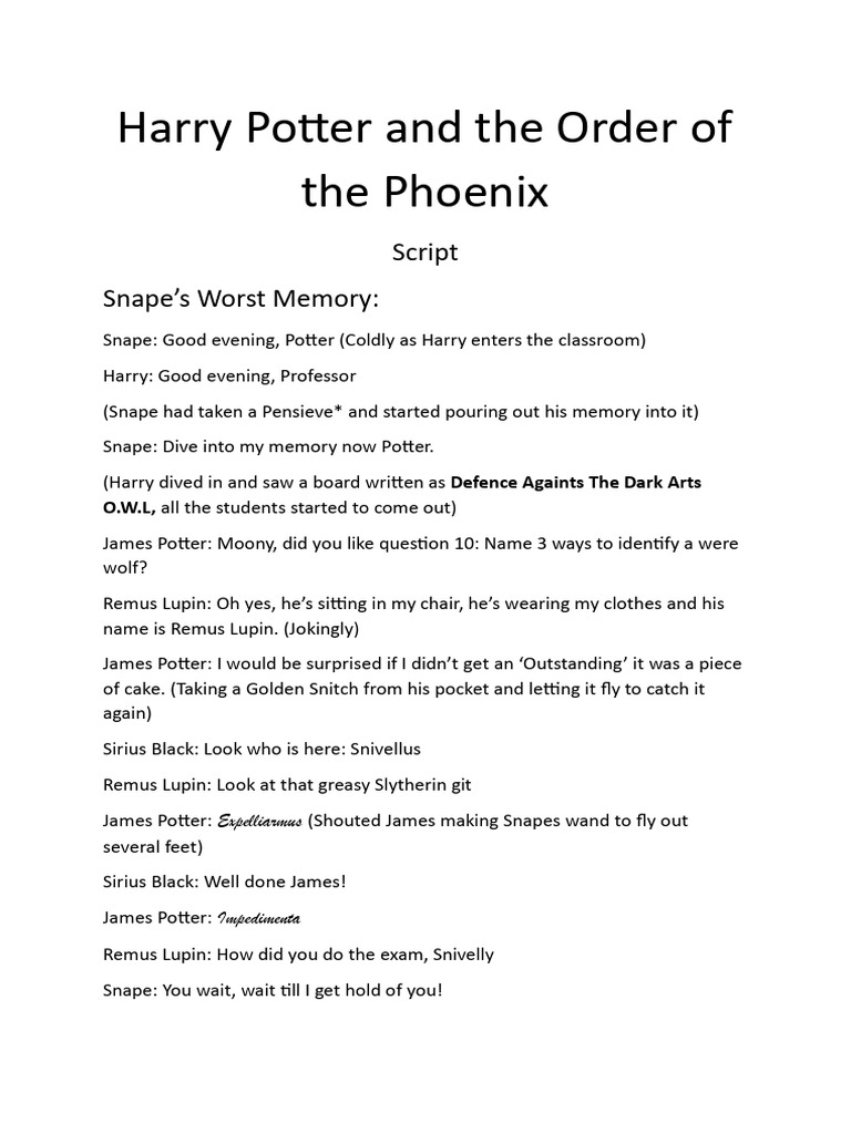 Harry Potter and The Order of The Phoenix | PDF