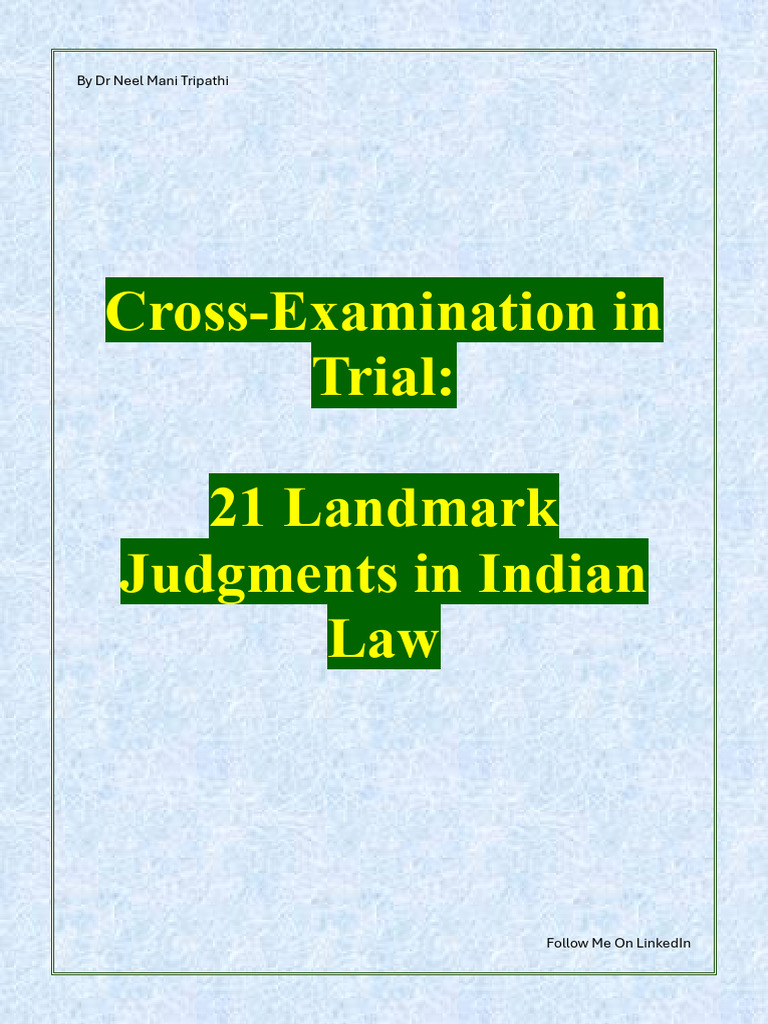 21 Landmark Indian Cases On Cross Examination 1744345739 | PDF ...
